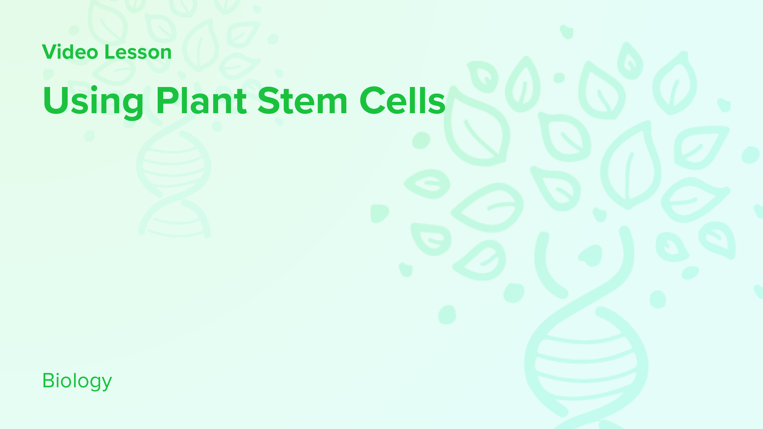 Using Plant Stem Cells - CENTURY