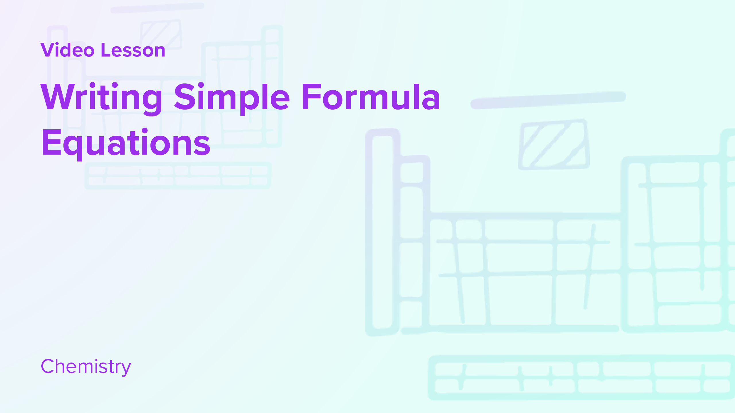 Writing Simple Formula Equations - CENTURY