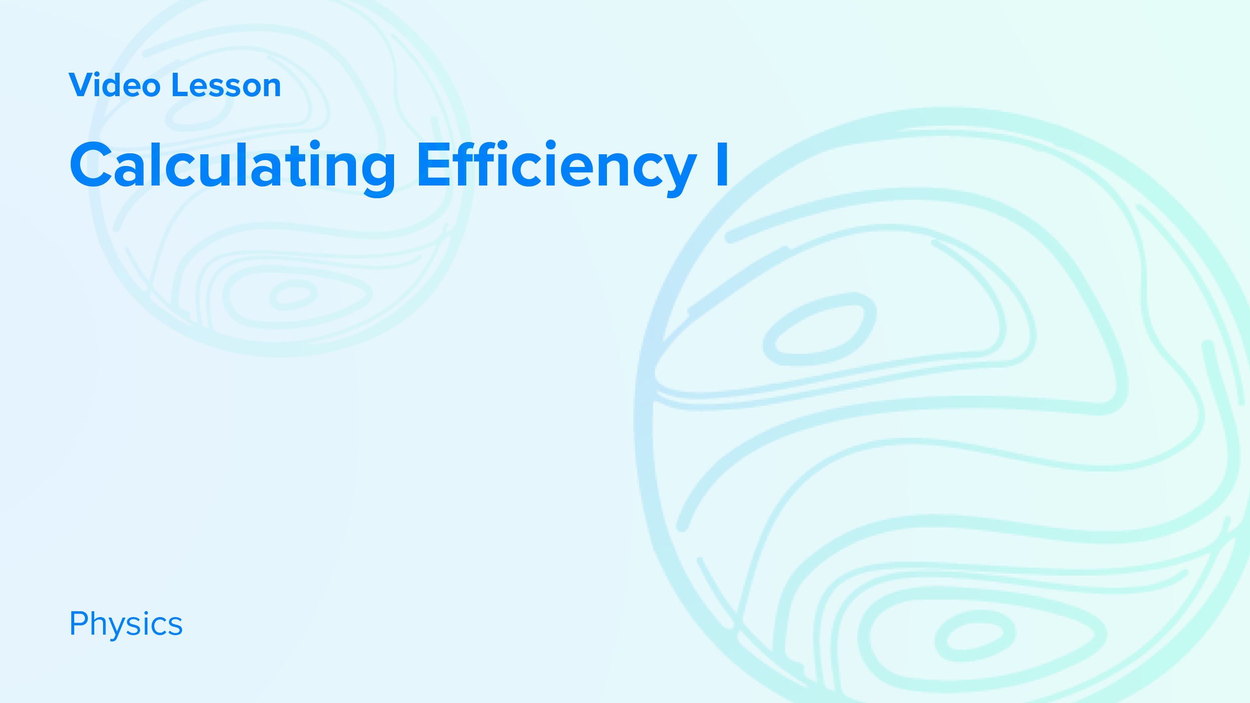 Calculating Efficiency I Century